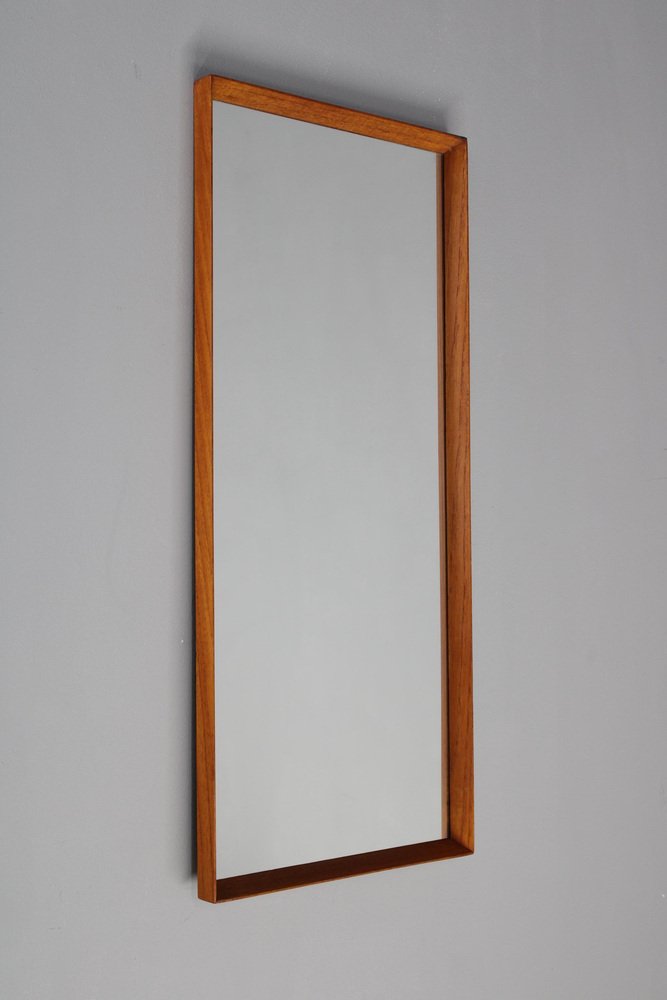 Danish Teak Rectangular Mirror by J. Holmer-Hansen, 1960s for sale at Pamono
