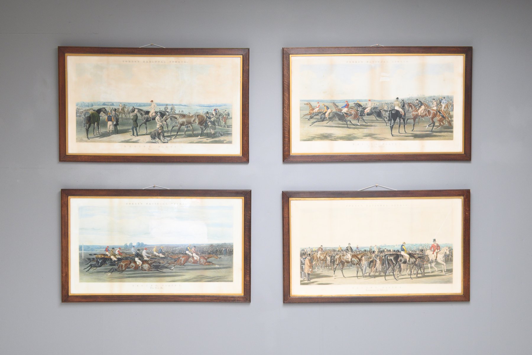 Racing Scenes, Prints, 1856, Set of 4 for sale at Pamono