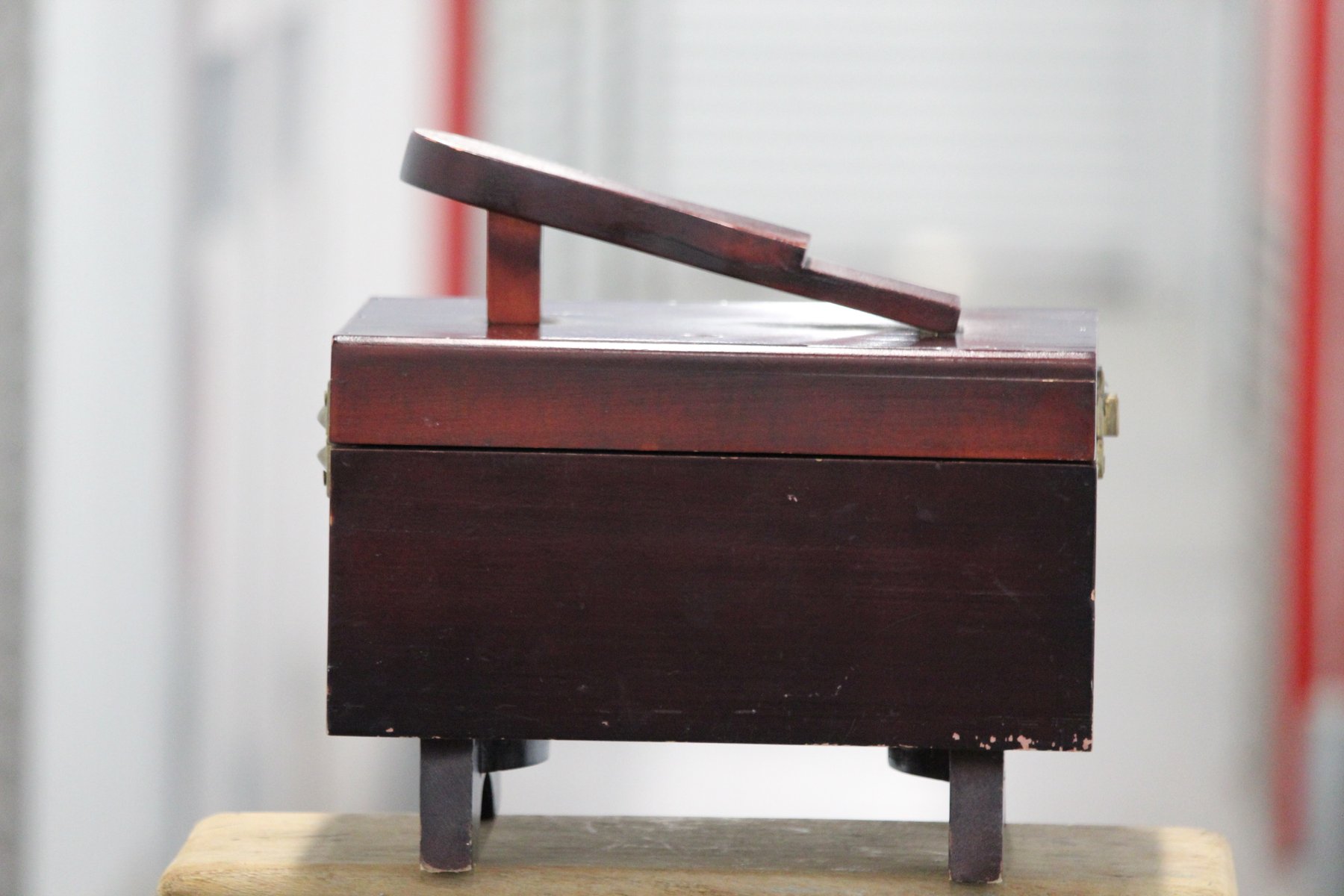 Wooden Shoe Shine Box, 1990s for sale at Pamono