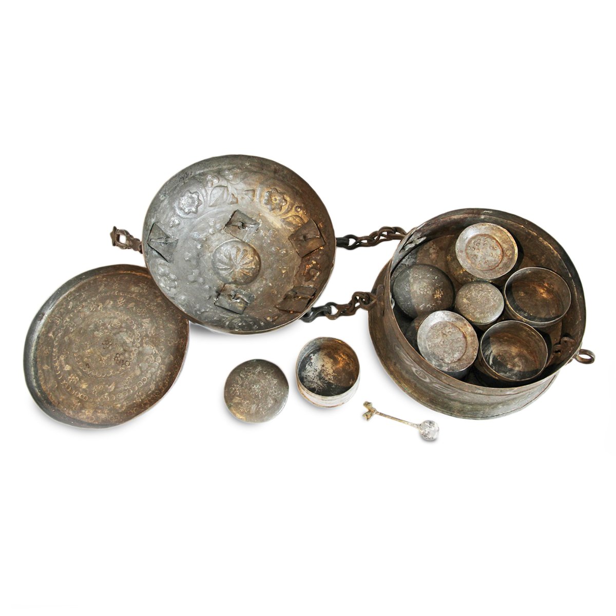 Antique Indian Copper Chapati Box for sale at Pamono