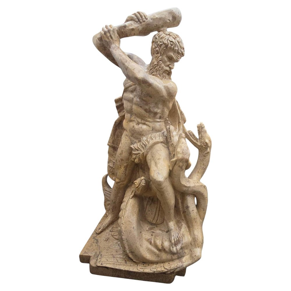 Marble Sculpture of Hercules Fighting the Serpents, Italy, Early 20th ...