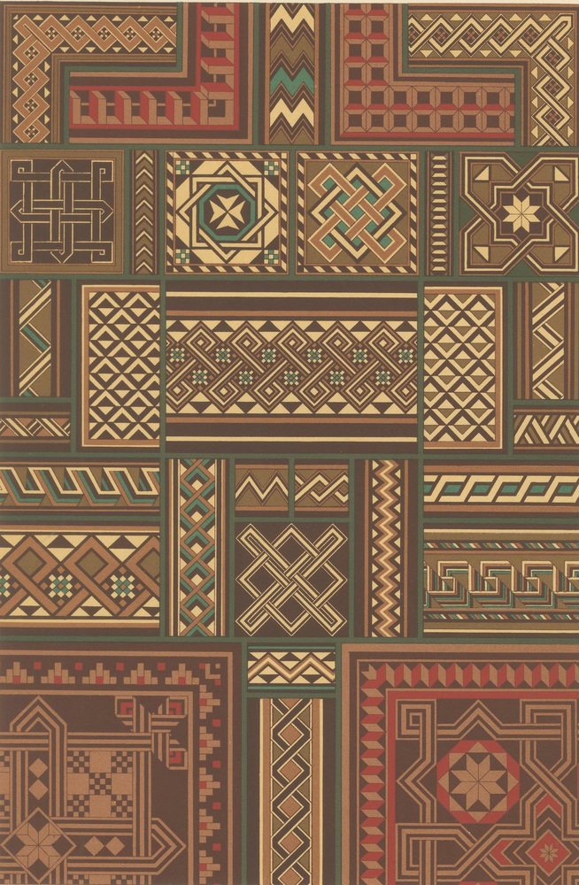 After Racinet, Middle Ages Interlace Motifs Medieval Knotwork Patterns ...