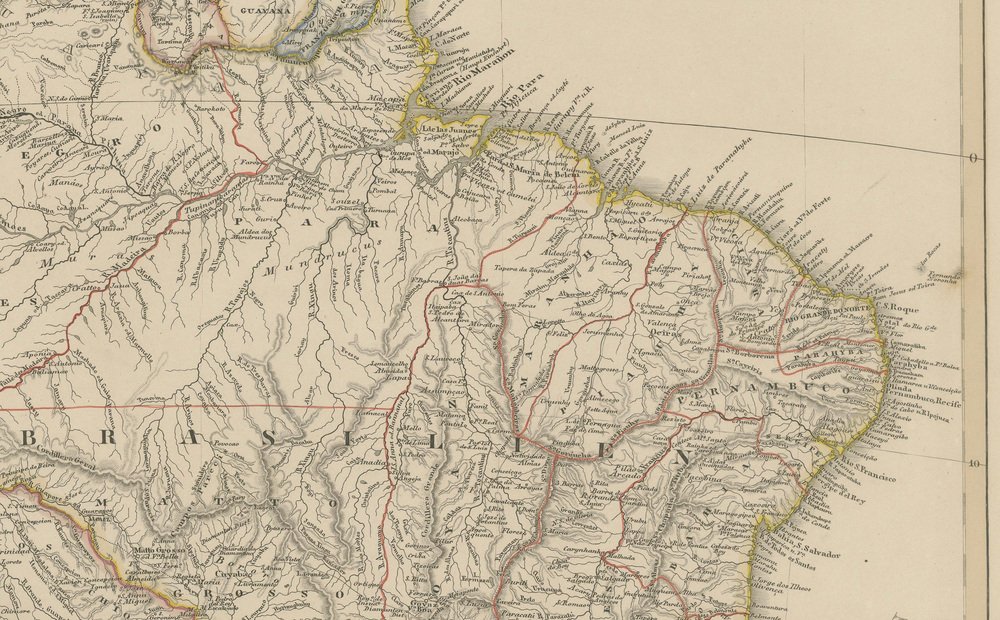 Map of Northern South America by Stülpnagel, 1858 for sale at Pamono