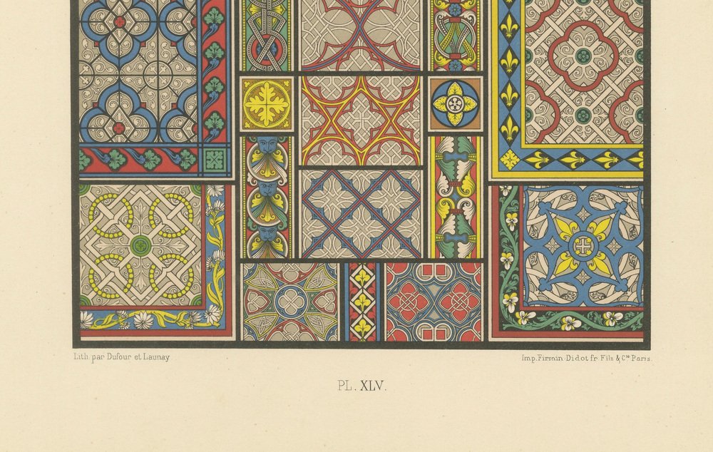 After Racinet, Medieval Floor Tile Patterns Middle Ages Decorative ...
