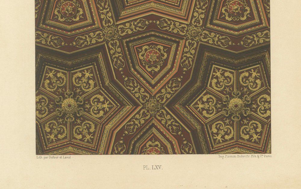 Renaissance Ceiling Design, 1869, Paper for sale at Pamono