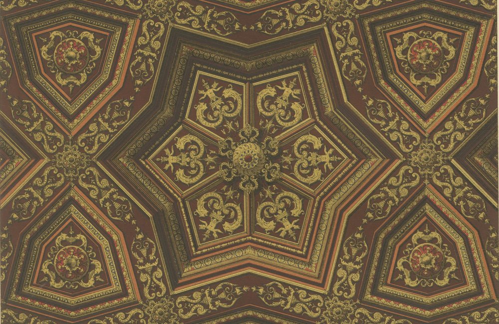 Renaissance Ceiling Design, 1869, Paper for sale at Pamono