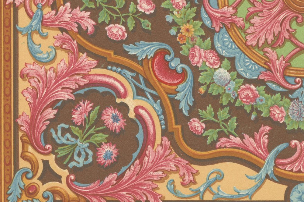 Rococo Ceiling and Panel Decoration, 1869, Paper for sale at Pamono
