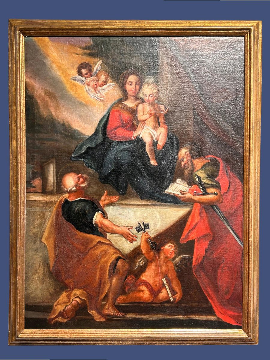 Künstler aus der neapolitanischen Region, Madonna mit Kind und den ...