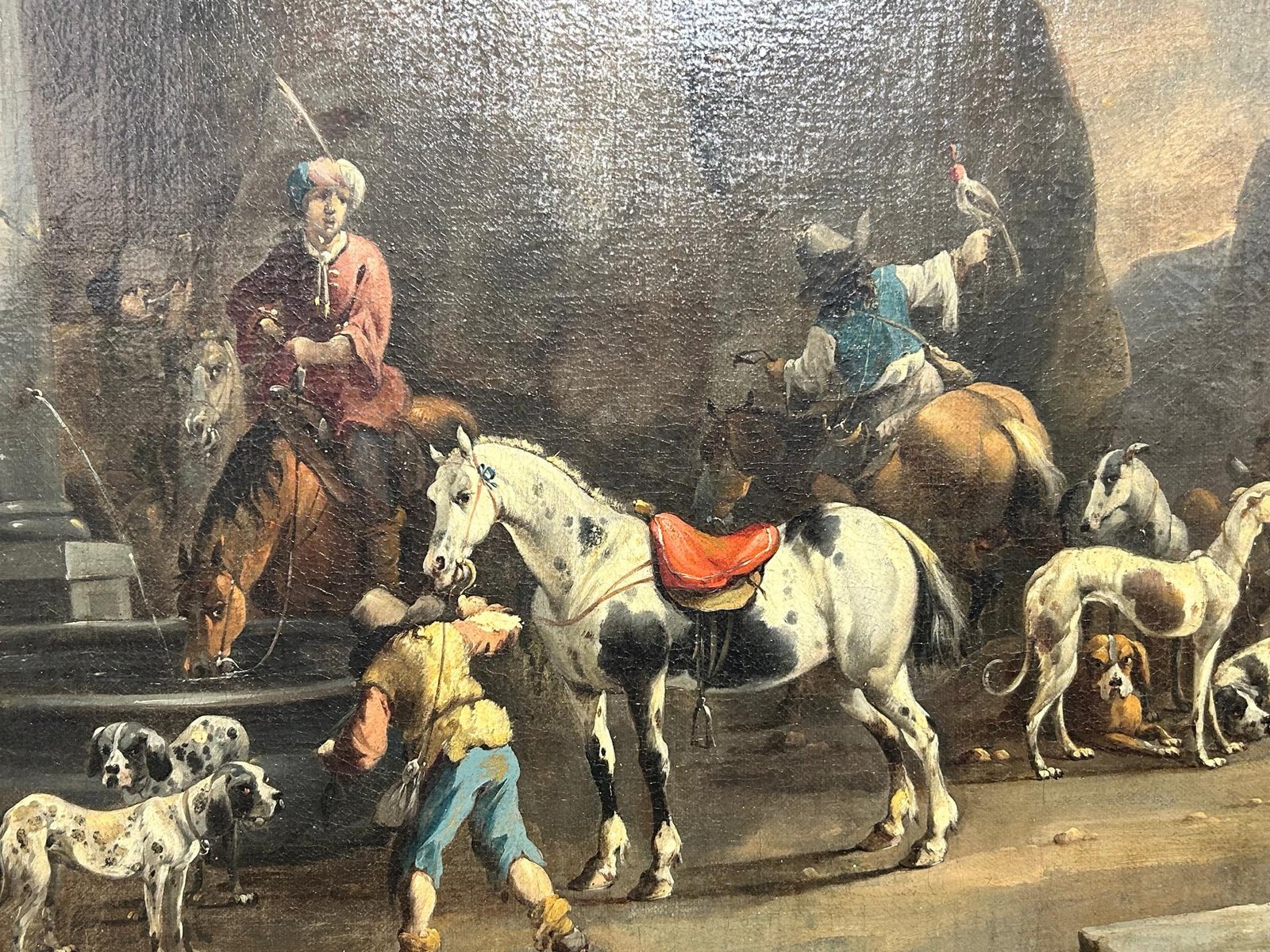 Simon Van Douw, Hunting Scene with Falconer, 1600s, Painting for sale ...