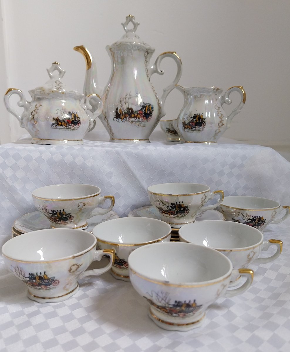 Italian Art Deco Tea Service Set in Porcelain, 1950s, Set of 19 for ...