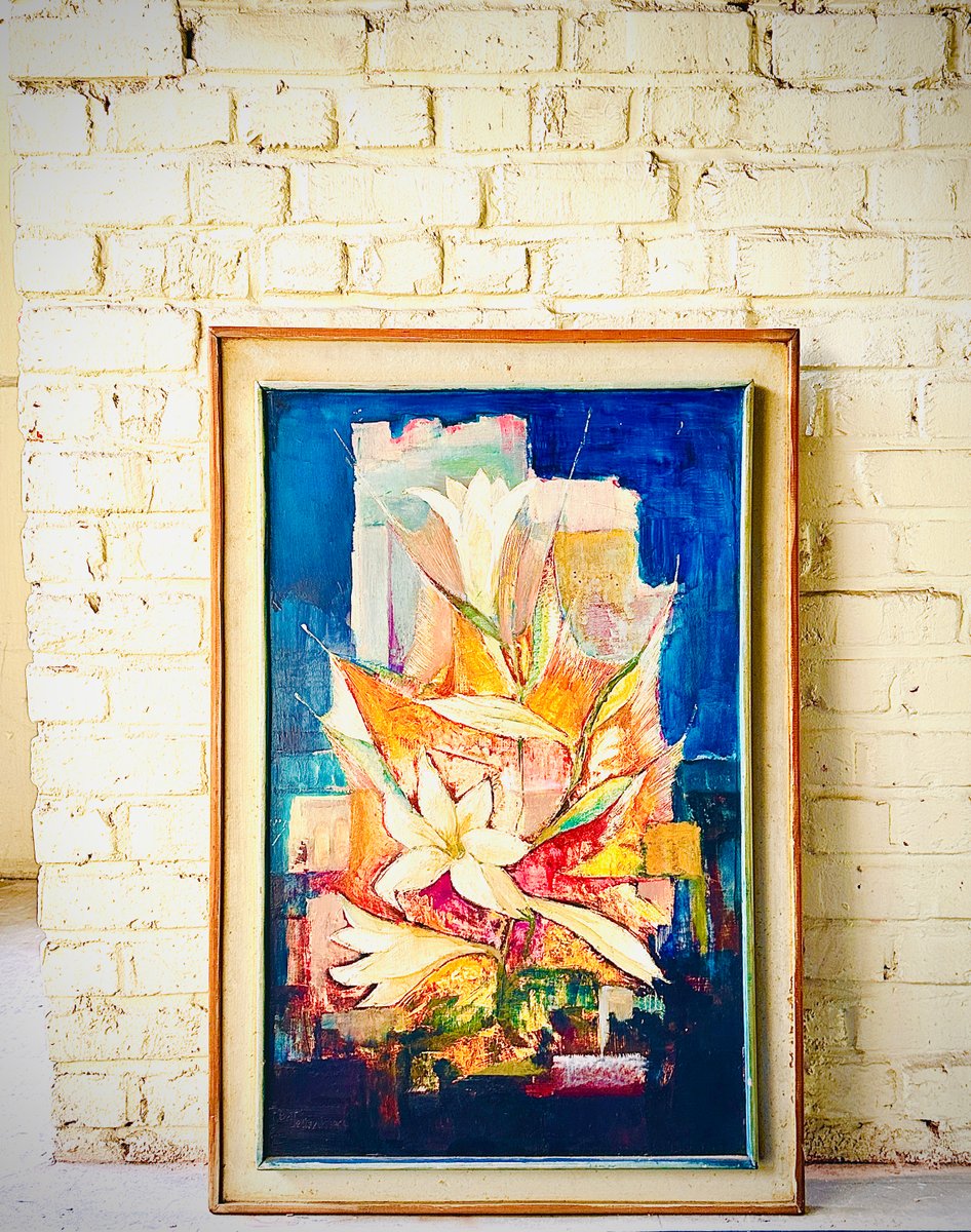 Bert De Clerck, Floral Symphony, 1964, Oil Painting for sale at Pamono