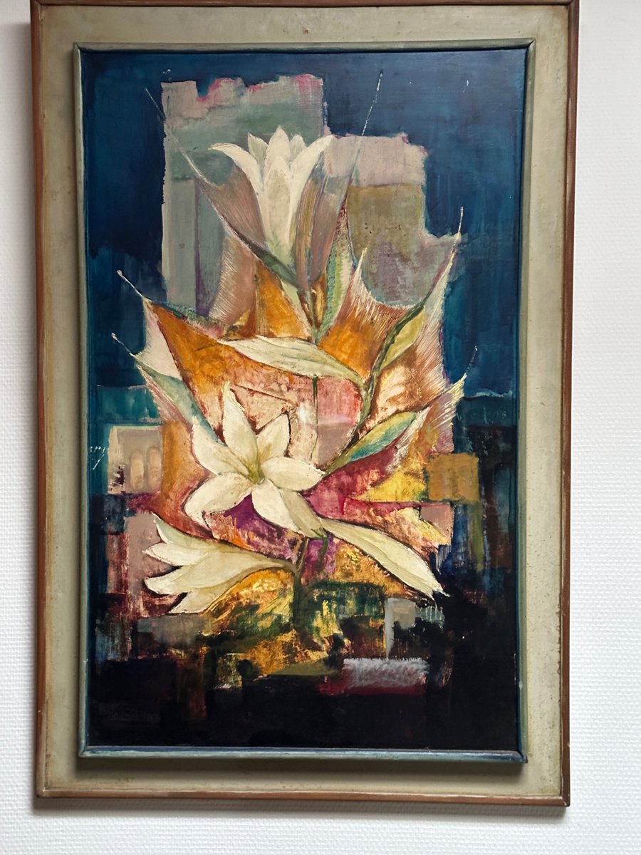 Bert De Clerck, Floral Symphony, 1964, Oil Painting for sale at Pamono