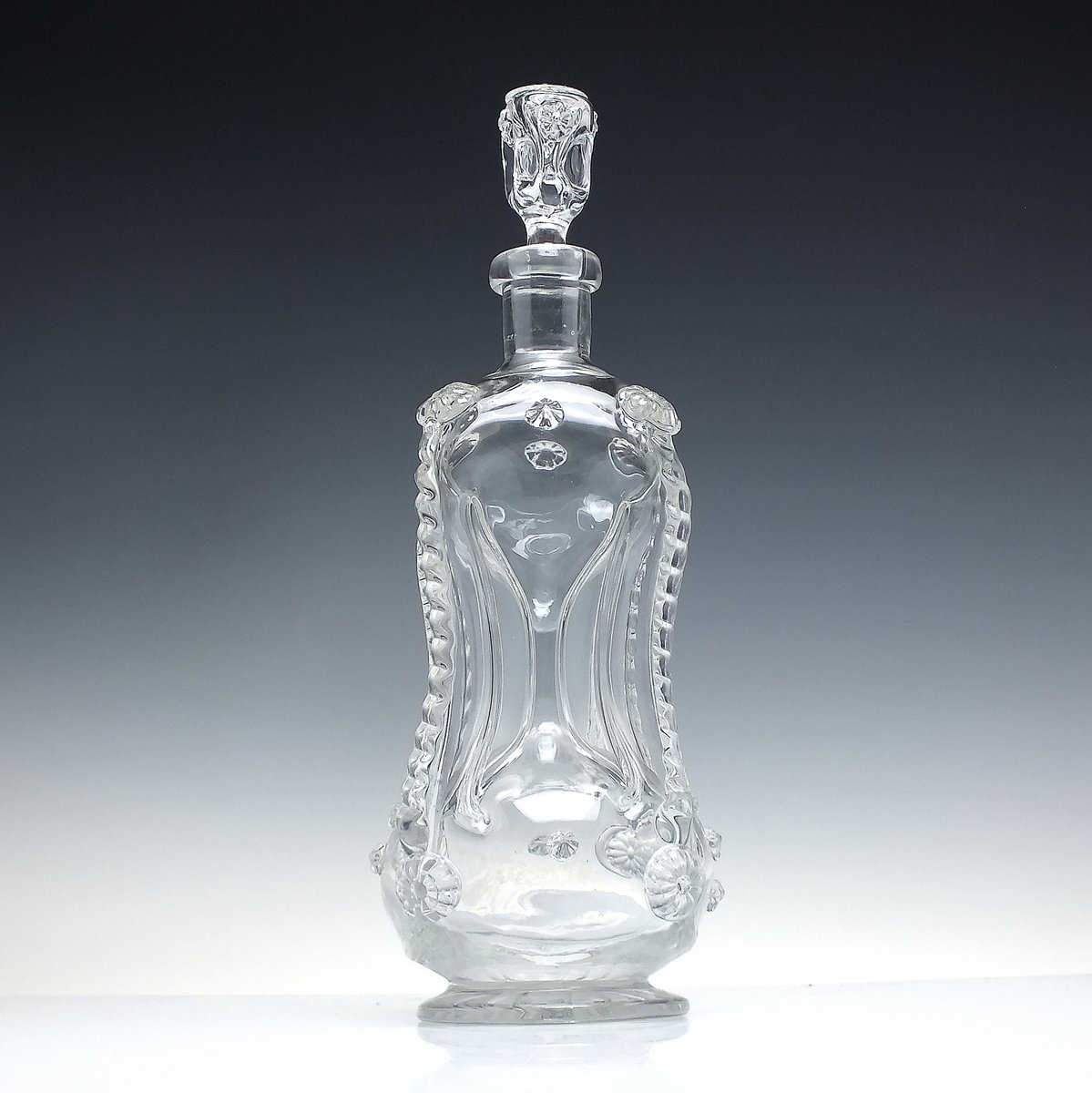Antique Glass Cluck Cluck Decanter with Sunflower Prunts, 1890s for ...