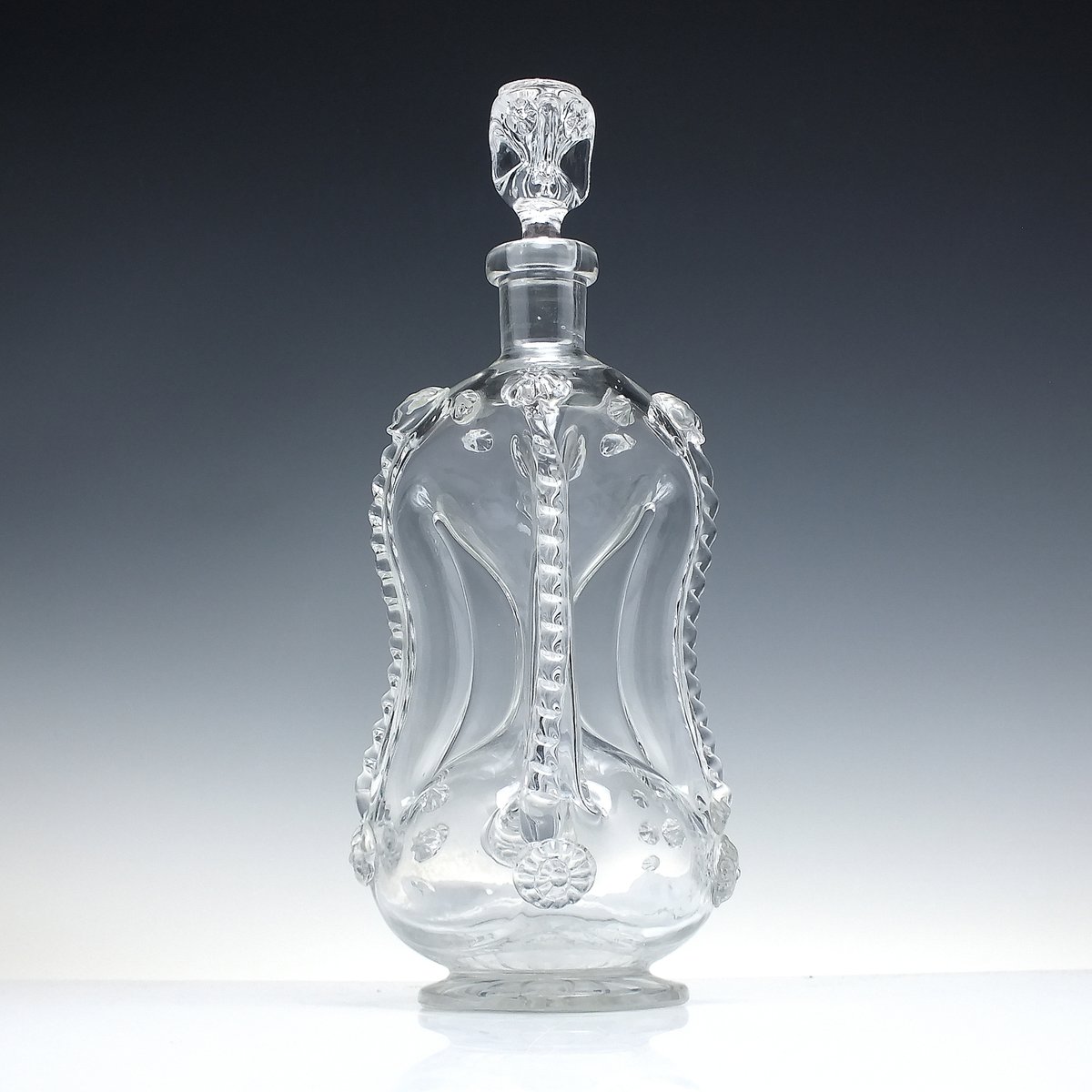 Antique Glass Cluck Cluck Decanter with Sunflower Prunts, 1890s for ...