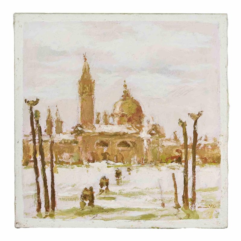 Franco Marzilli, View of Venice, Oil Painting, 1970s for sale at Pamono