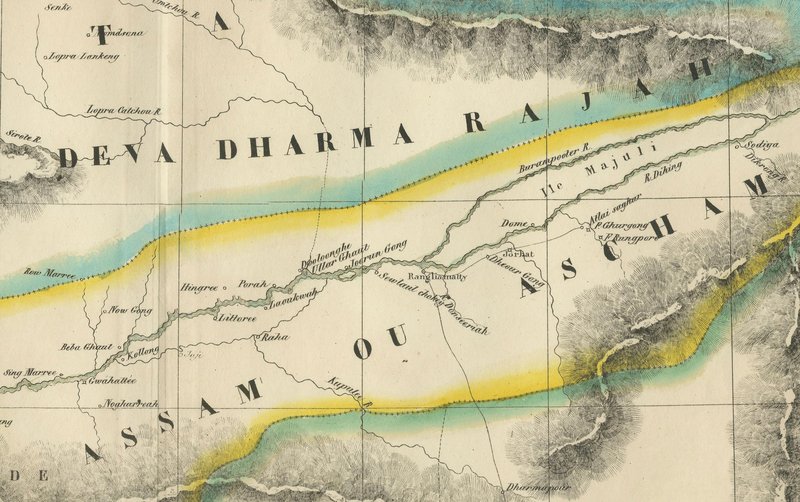 Antique Map of Assam and Bhutan by Vandermaelen, 1827 for sale at Pamono