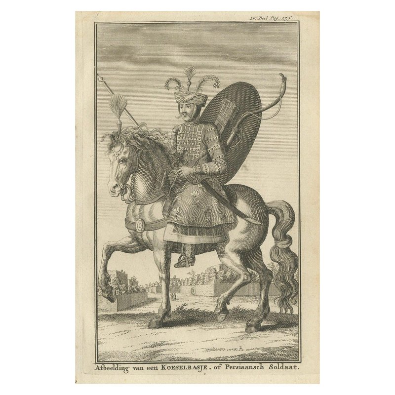 Mounted Persian Soldier Safavid Military Costume, 1800s, Paper for sale ...