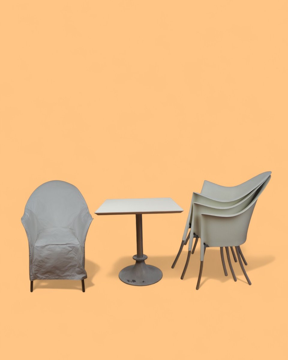 Italian Lord Yo Chairs and Lord Yi Square Table by Philippe Starck for ...