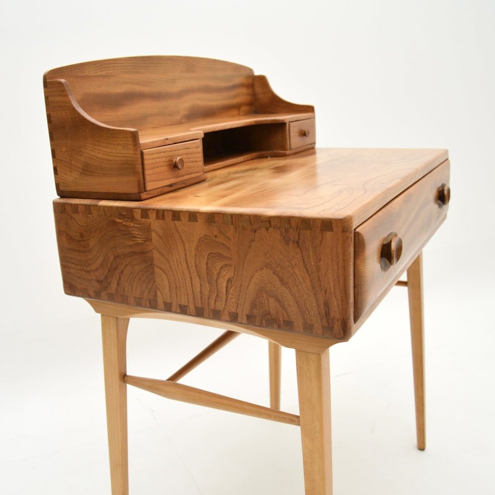 Vintage Writing Desk in Elm from Ercol, 1960 for sale at Pamono