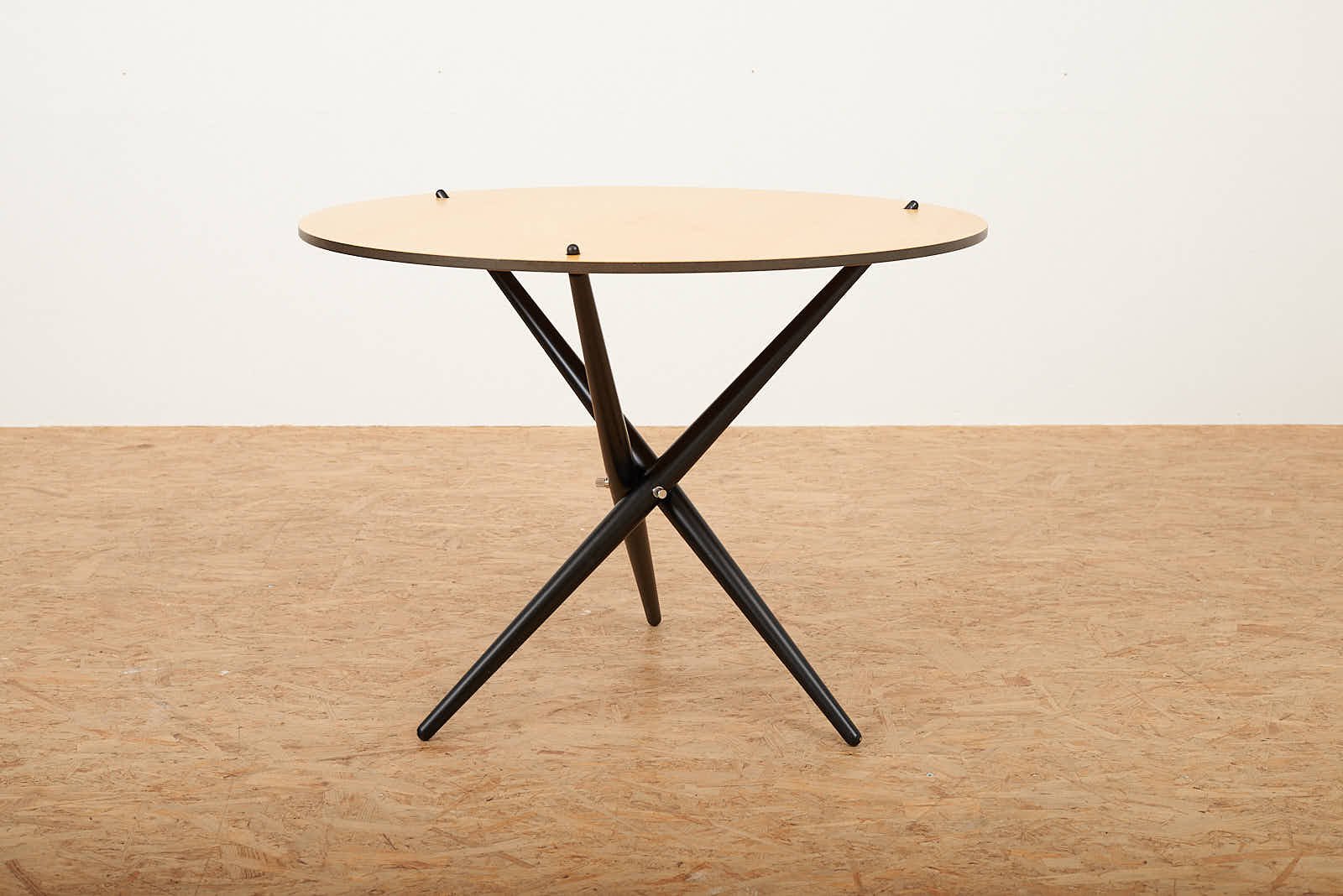 Lacquered Black Table with Wood Legs by Hans Bellmann for Vitra, 1944 ...