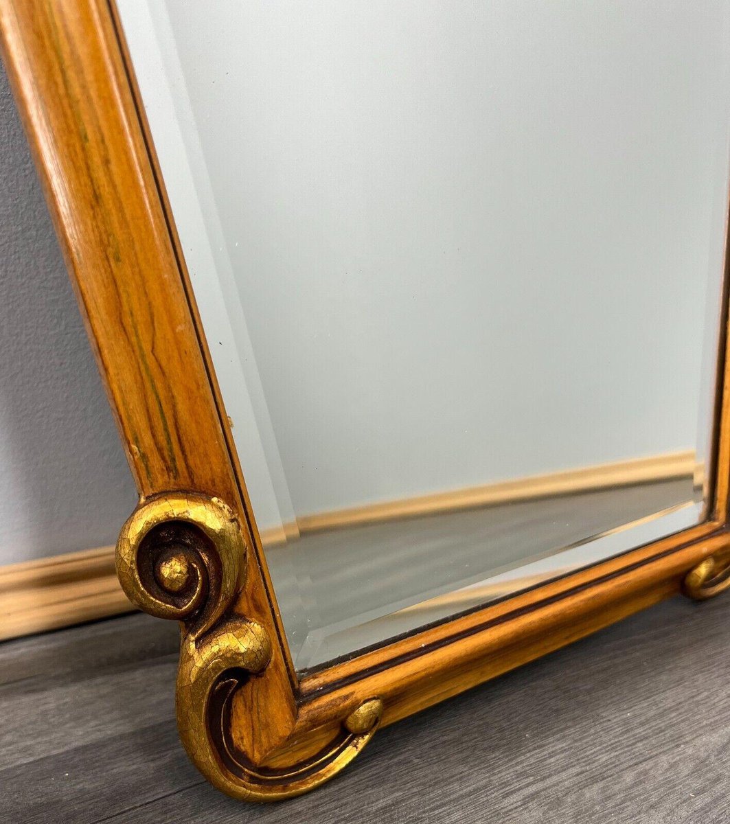Vintage Gold Scroll Wall Mirror for sale at Pamono