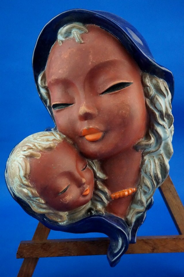 20th Century Art Deco Plaque of Madonna and Jesus in Terracotta by Kurt ...