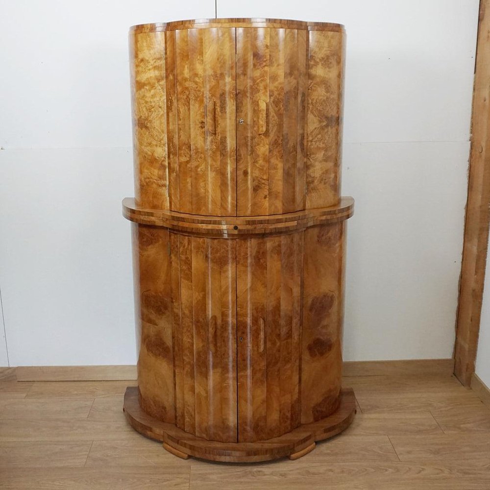 Half-Moon Cabinet in Burr Walnut by Harry & Lou Epstein, 1930s for sale ...
