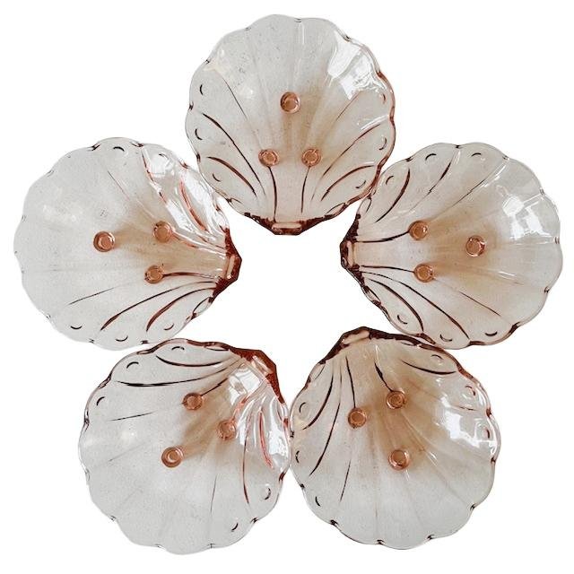 Art Deco Bowls Shell Shape Rosaline Box from Hermanova-Hut, 1930s, Set ...