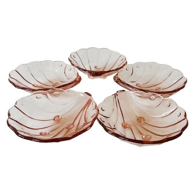 Art Deco Bowls Shell Shape Rosaline Box from Hermanova-Hut, 1930s, Set ...