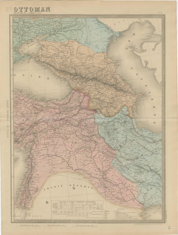 Large Antique Empire Maps of Europe and Asia by Aeg, 1868, Set of 2 for ...