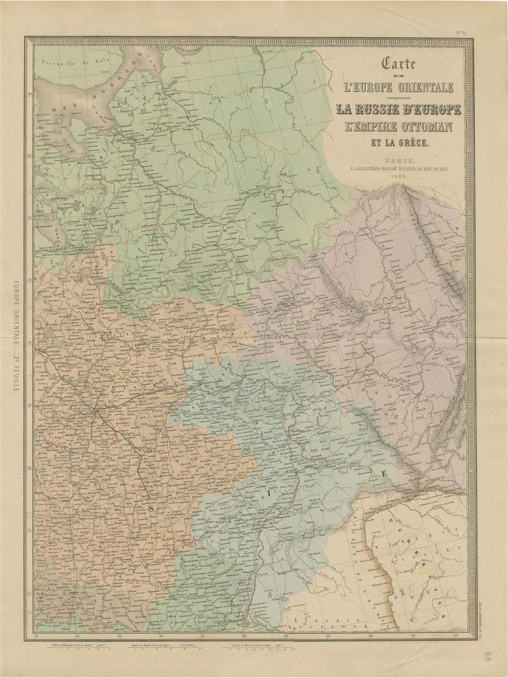 Antique Map of Eastern Europe, 1868 for sale at Pamono