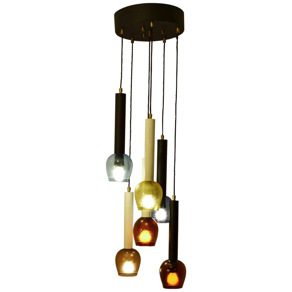 Italian Hanging Light in Hand Blown Coloured Glass from Stilnovo, 1960s ...