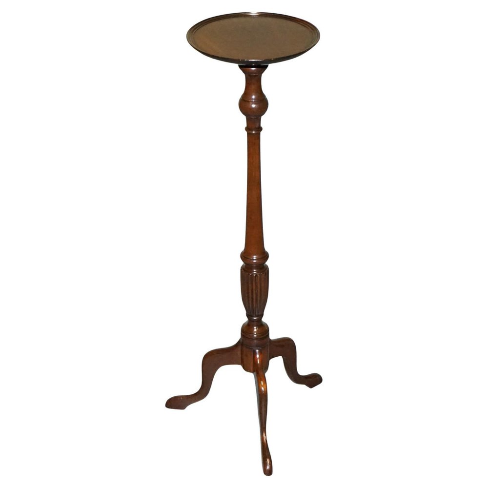 Antique Hardwood Tripod Pedestal Plant Table for sale at Pamono