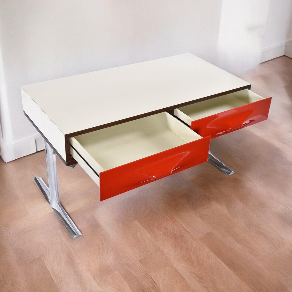 DF-2000 Rosewood Chrome Red Plastic Drawer TV Stereo Console from ...