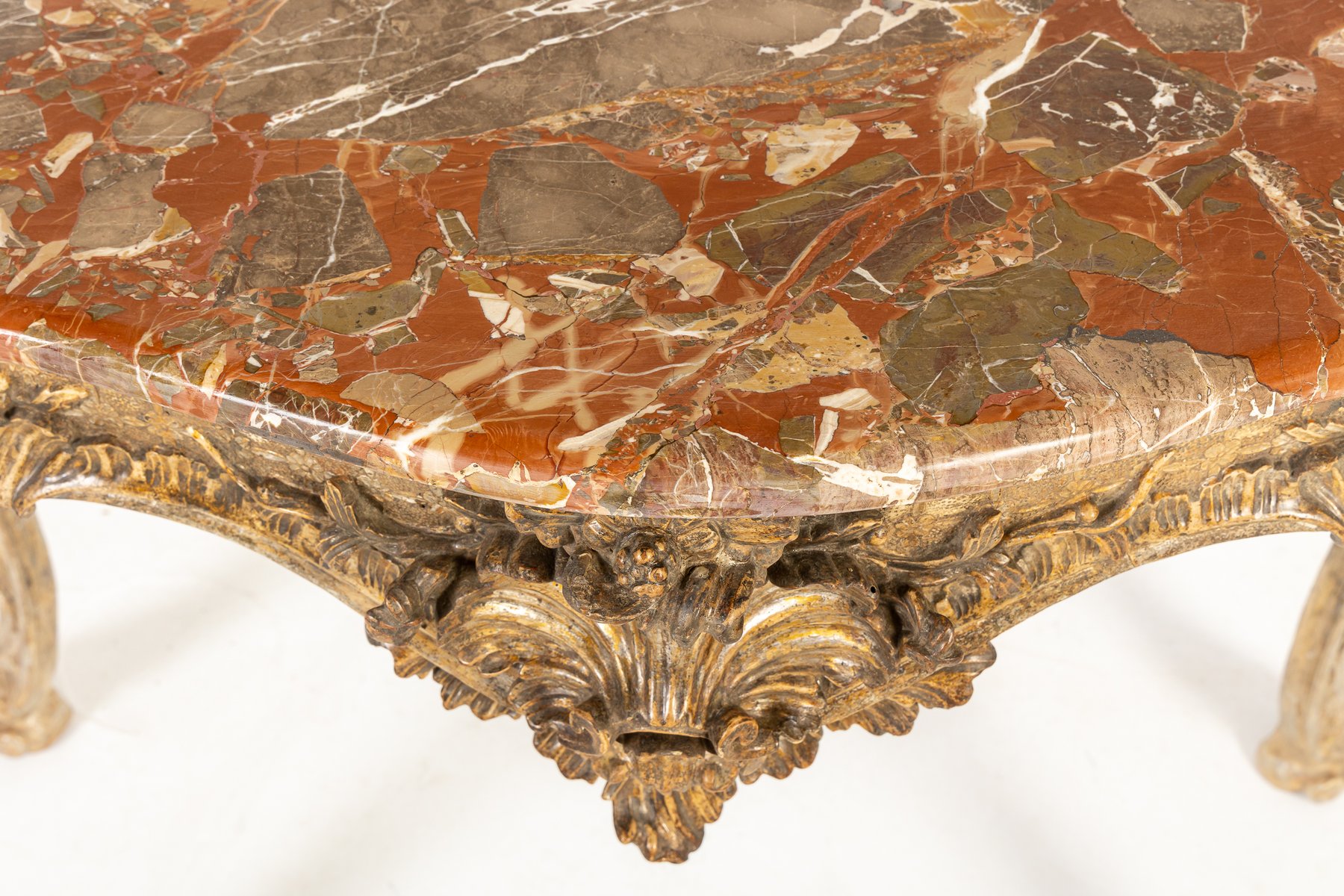 Antique Italian Silver Gilt Console Table, 1700s for sale at Pamono