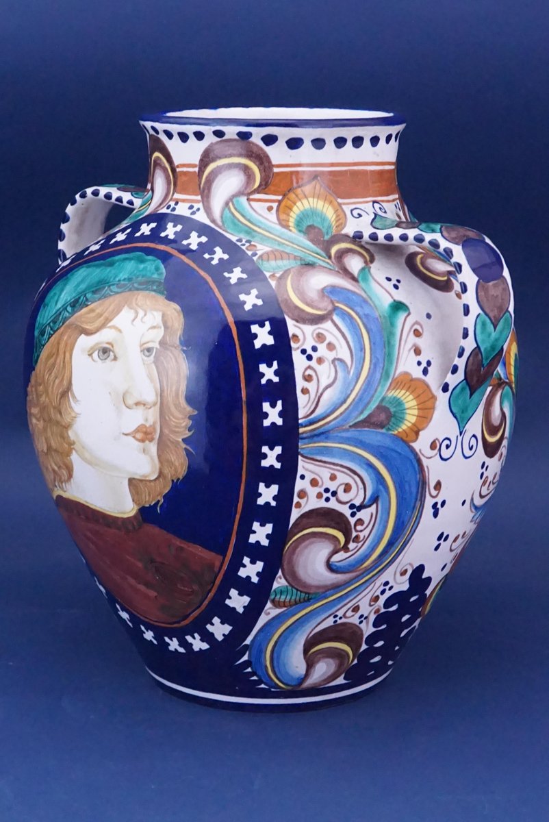 Neo-Renaissance Ceramic Vase by Riccardo Gatti for CCM Faventia Ars ...