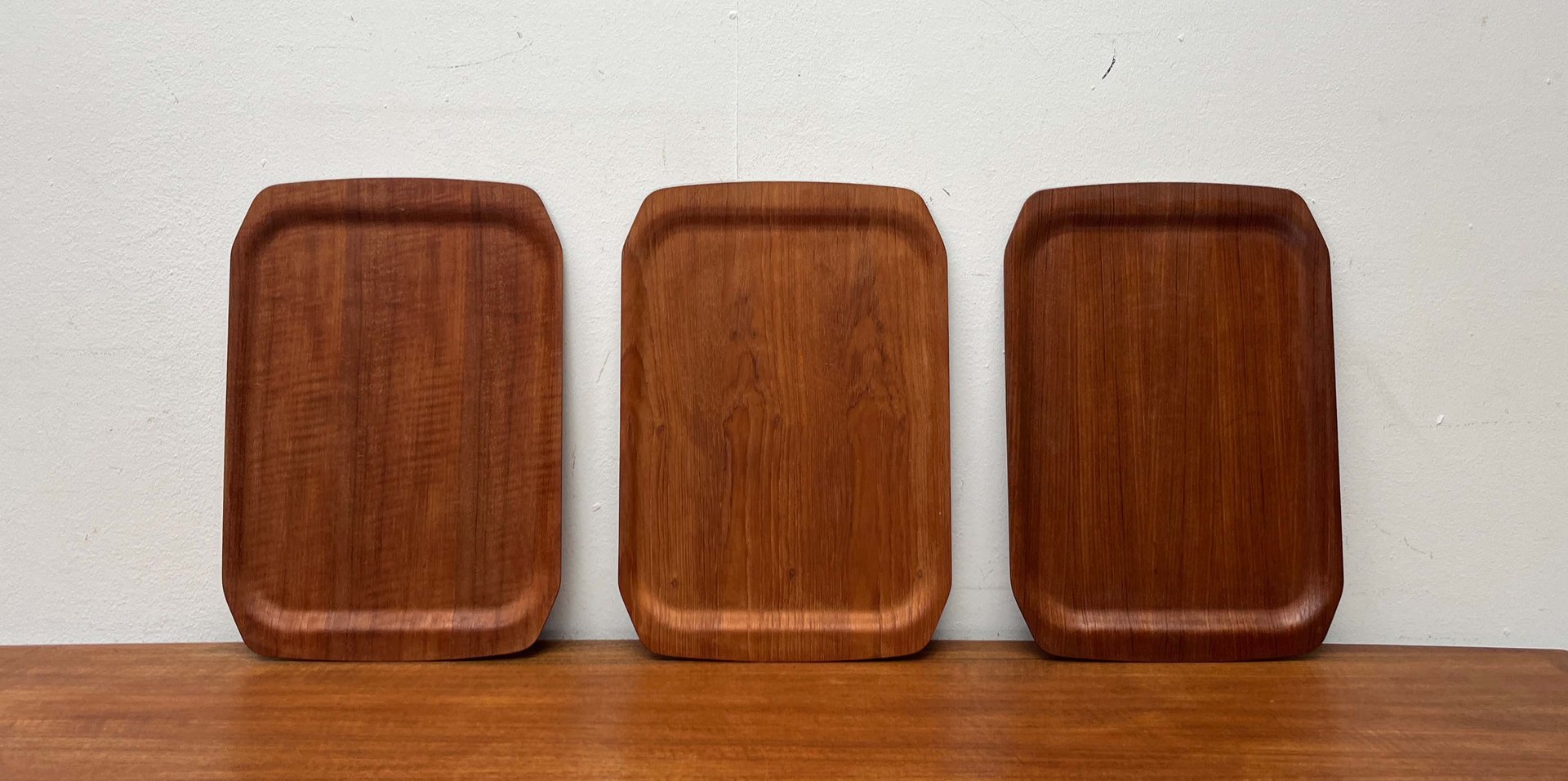 Mid-Century Modern Form Stabil Teak Trays from Langva, 1960s, Set of 3 ...