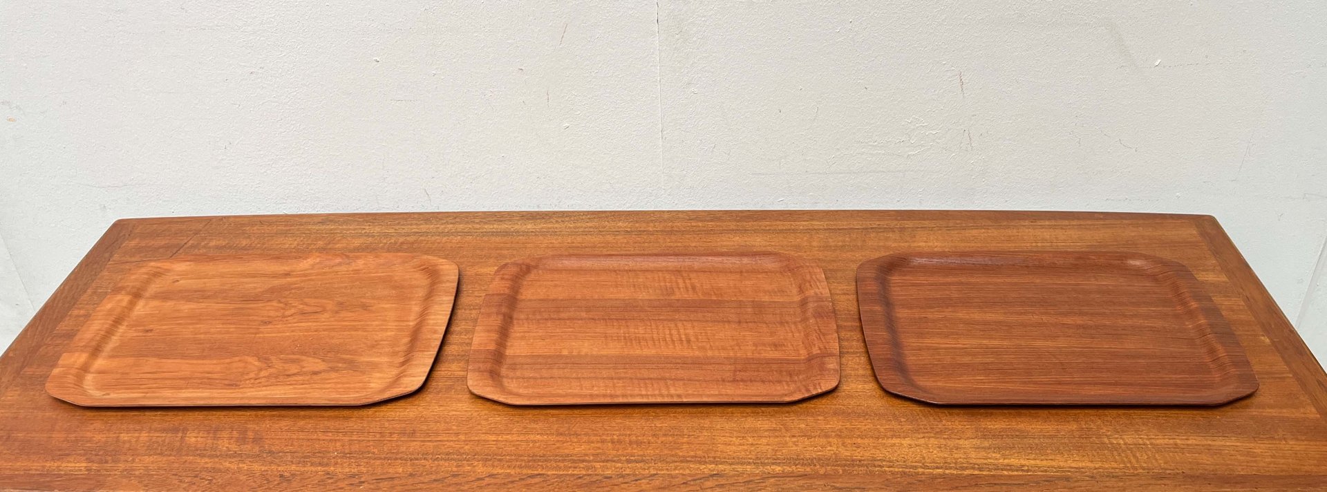 Mid-Century Modern Form Stabil Teak Trays from Langva, 1960s, Set of 3 ...
