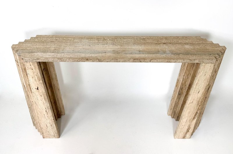 Vintage Italian Travertine Console Table for sale at Pamono