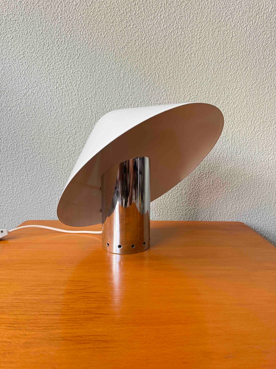 Chioccio White Aluminum & Chrome Table Lamp by Sergio Mazza for ...