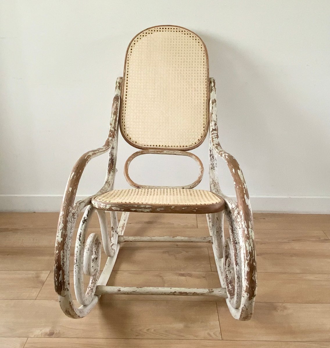 Antique Bentwood and Cane Rocking Chair, 1900s for sale at Pamono