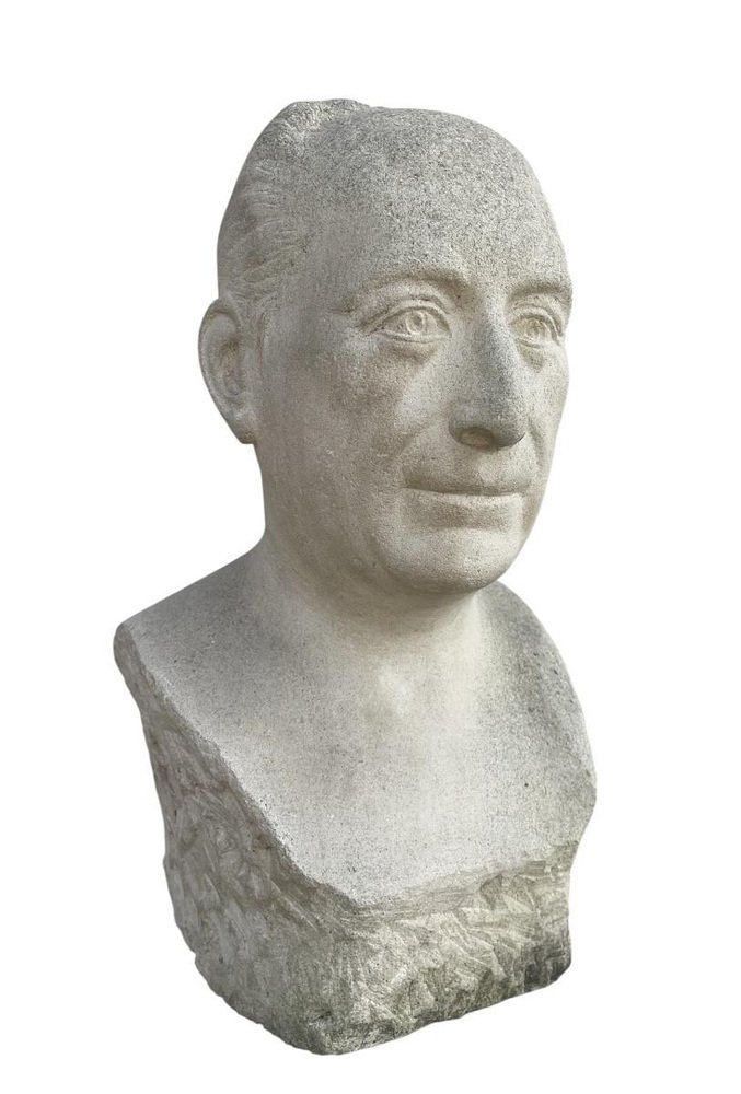Stone Self-Portrait Bust by Henri Hanniet, 1965 for sale at Pamono