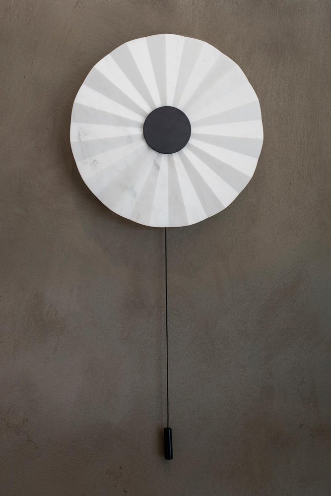 Oru 45 Marble Wall Lamp in Powder-Coated Steel and Marble by Stella ...