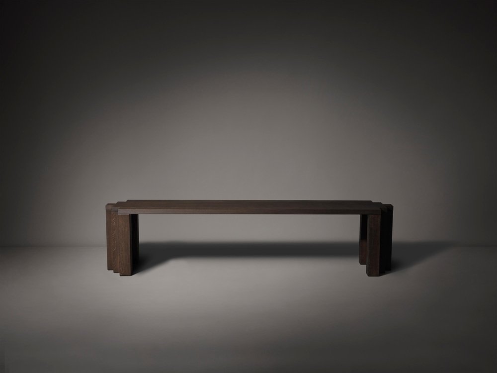 Cadence 155 Bench in Dark Brown European Oak by Mokko Amsterdam for ...