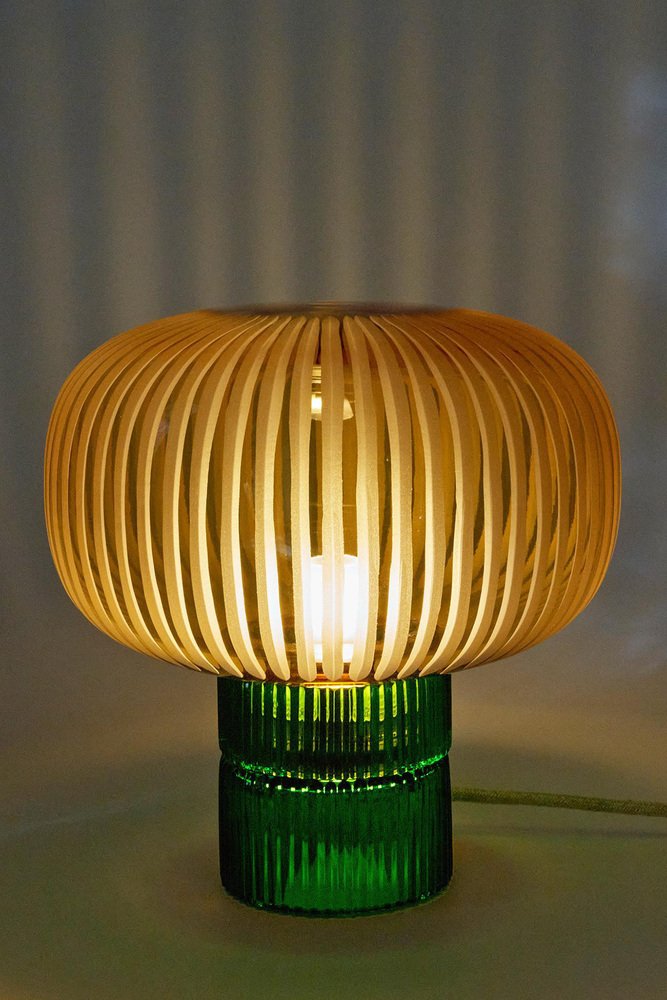 Pure Crystal Glass Tello Green and Grande Amber Table Lamp by Studio ...