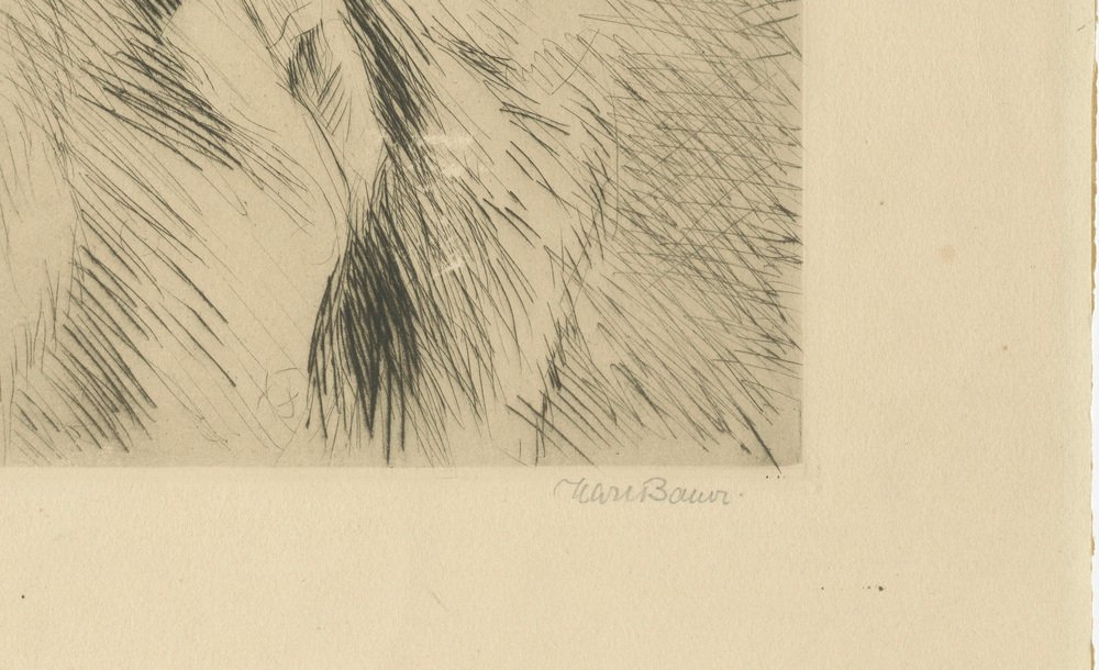 Karl Bauer, Büstenporträt Friedrichs des Großen, 1940er, Radierung auf ...