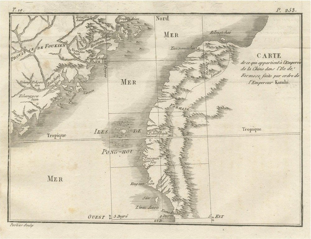 French Map of Formosa and Pescadores by Portier, 1790s for sale at Pamono