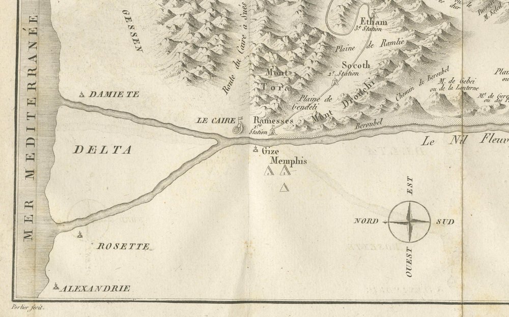 Antique Map of the Route of the Hebrews in Egypt to the Red Sea, 1720 ...