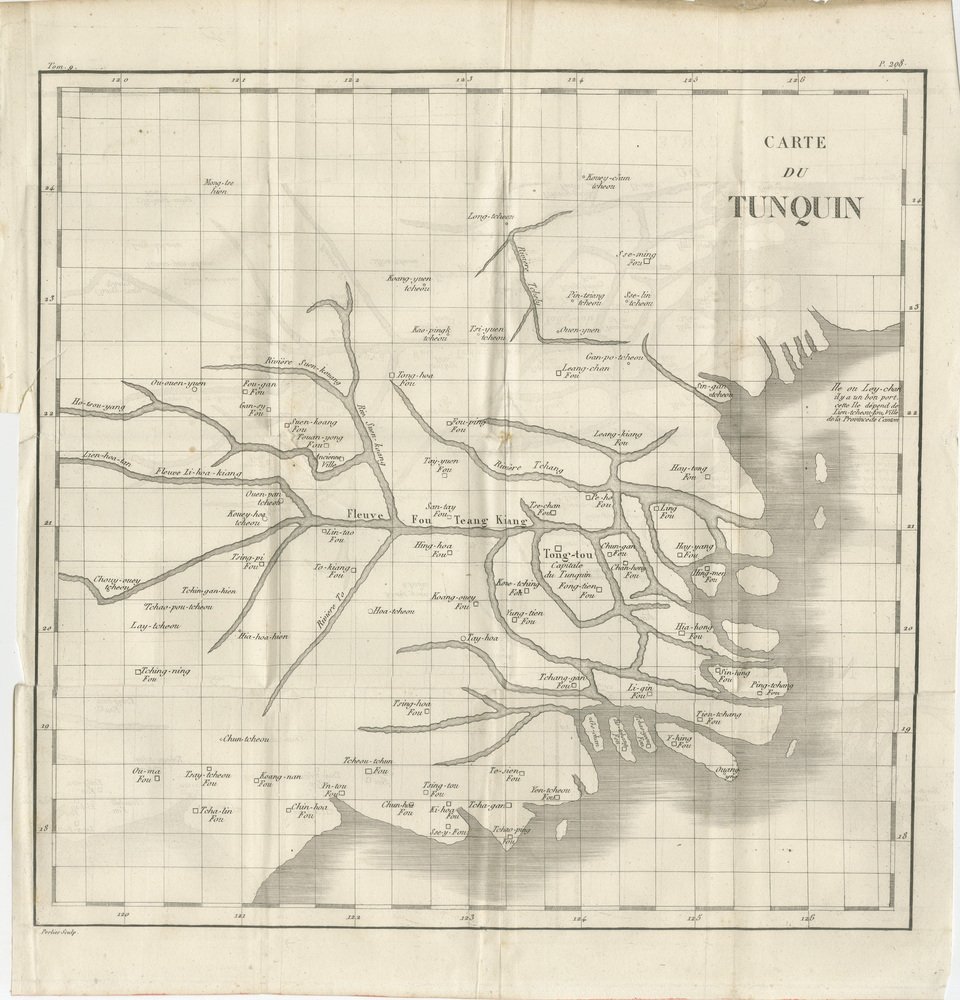 Antique Map of Tonkin, Northern Vietnam Red River Delta, 1780s for sale ...