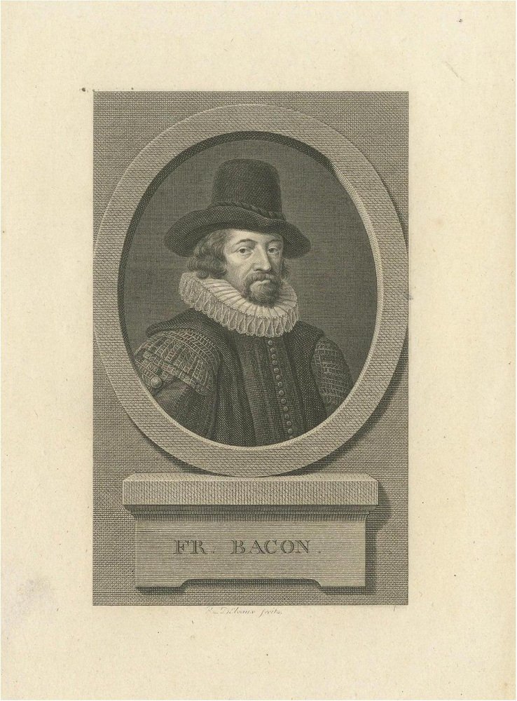 R. Delvaux, Portrait of Sir Francis Bacon, Late 18th Century, Engraving ...